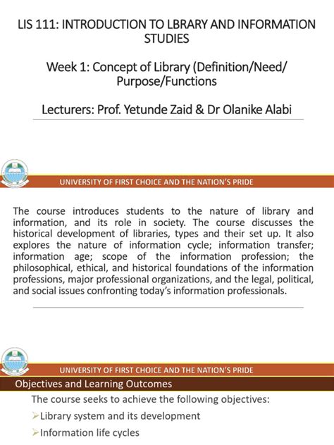 Lis 111 Introduction To Library And Info Science Pdf Libraries