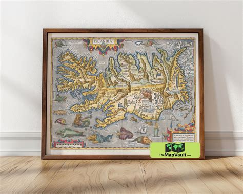 Map Of Iceland Print Islandia Themapvault