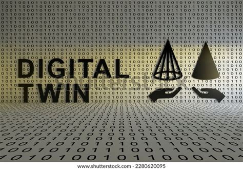 Digital Twin Concept Text Sunlight 3d Stock Illustration 2280620095