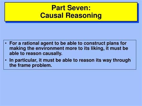Ppt Part Seven Causal Reasoning Powerpoint Presentation Free Download Id 5405210