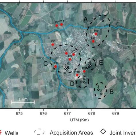 Location Of Ves And Tdem Soundings Used To Perform Joint Inversion In Download Scientific