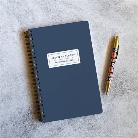 Password Keeper Personalized Spiral Notebook For Passwords And Logins Password Book