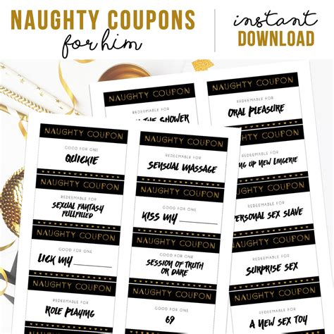 Naughty Sex Coupons For Him Coupon Booklet Print At Home Etsy Espa A