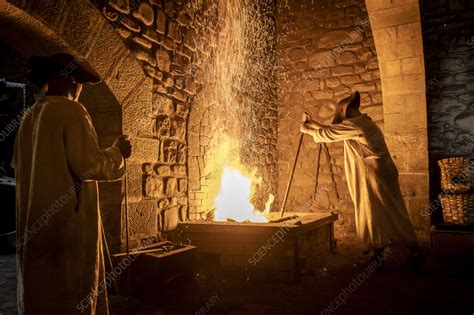 Workers In Old Foundry Stock Image C0589913 Science Photo Library
