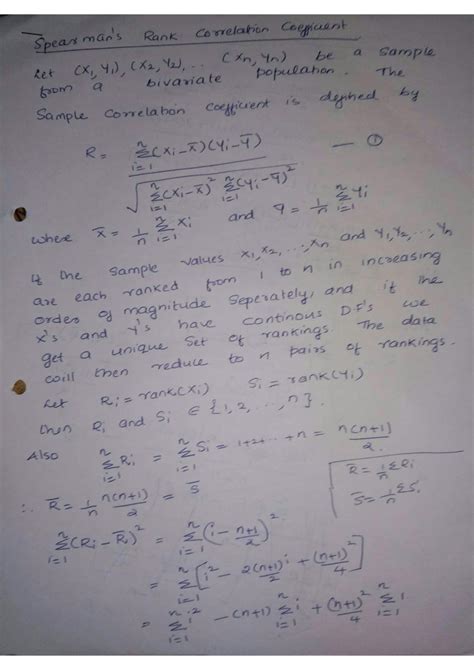 SOLUTION Spearman S Rank Correlation Coefficient In Testing Of Hypothesis Studypool
