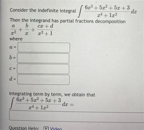 Solved Consider The Indefinite Integral Chegg