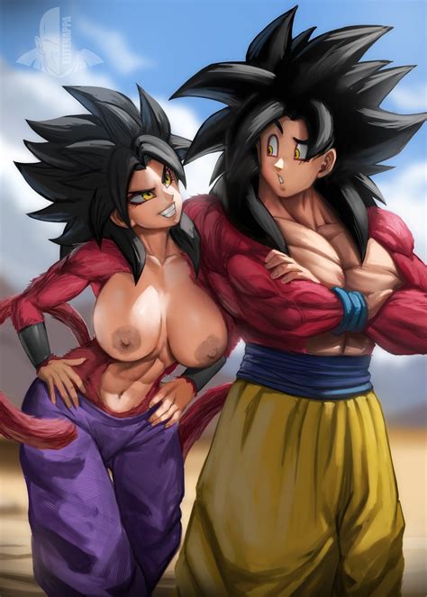 Son Goku And Caulifla Dragon Ball And 2 More Drawn By Elitenappa And