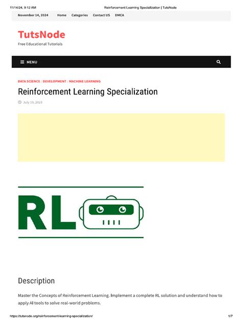 Reinforcement Learning Course Pdf
