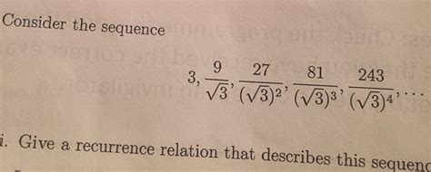 Solved Consider The Following Recurrence Relation