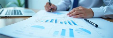 Businessman Analyzing Financial Charts And Graphs At Office Desk Stock Image Image Of Office