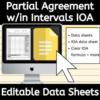 Editable Partial Agreement Within Intervals IOA Data Sheet Google Doc For ABA