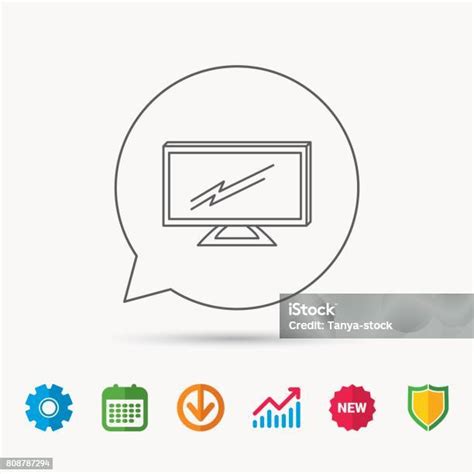 Lcd Tv 아이콘크기 Led 모니터 팻말 0명에 대한 스톡 벡터 아트 및 기타 이미지 0명 Hdtv Lcd Istock