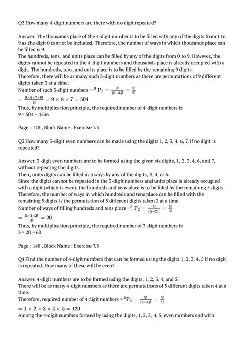 NCERT Solutions For Class 11 Maths Chapter 7 Permutation And Combination