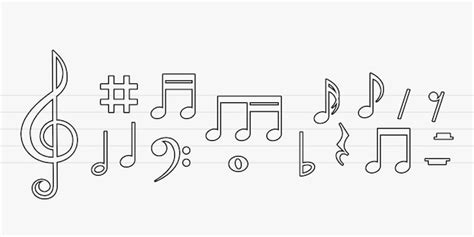 Premium Vector Music Outline Notes Set