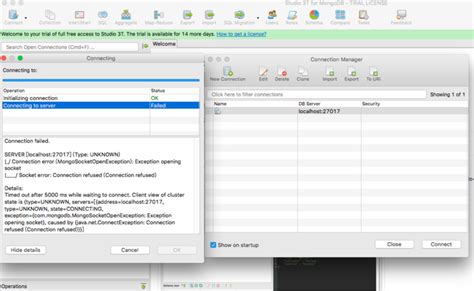 Mongodb始终链接不上使用studio 3t Segmentfault 思否