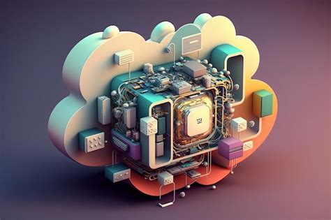 Premium Ai Image Visualize The Power Of Cloud Computing With This Futuristic Illustration