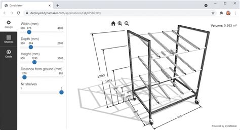 Template Material Rack D Configurator DynaMaker