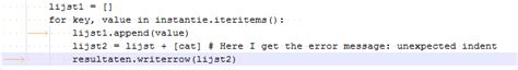 Unexpected Indent Python Stack Overflow