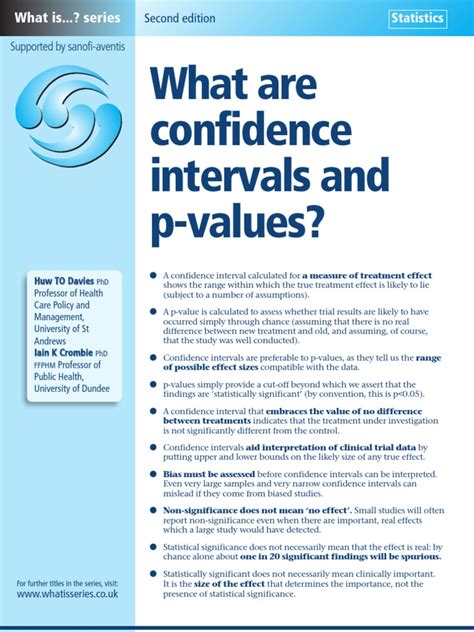 what are confidence interval and p value pdf confidence