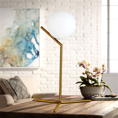 Two Globe Bedside Lamps Modern Retro Opaque Globe Table Lamp Black