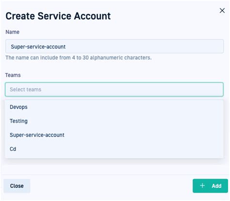 Managing Service Accounts · Codefresh Docs Managing Service Accounts · Codefresh Docs