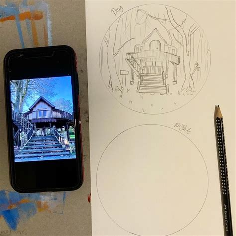 Treehouse Sketch Nature Print Nature Art Treehouse Dayandnight Celestial Sun Moon