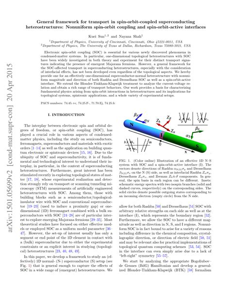 Pdf General Framework For Transport In Spin Orbit Coupled