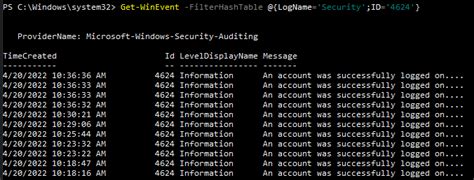 What2log Get Winevent