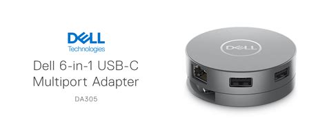 Dell 6 In 1 Usb C Da305 Multiport Adapter Round Coaxial