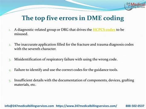 Ppt Top 5 Coding Error For Dme Billingpdf Powerpoint Presentation