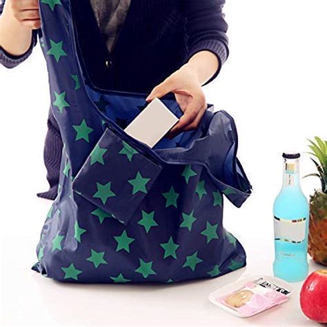 6 Pack Reusable Shopping Grocery Bags Foldable Washable Grocery Tote