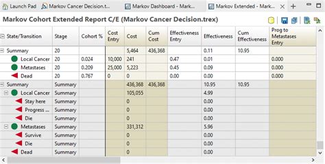 Markov Cohort Analysis Output