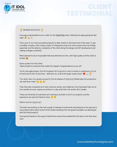 It Idol Technologies On Linkedin Clientfirst Feedback Itidol Itidoltechnologies Itcompany