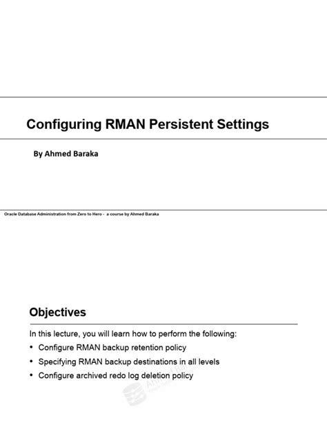 Configuring Rman Persistent Settings Pdf