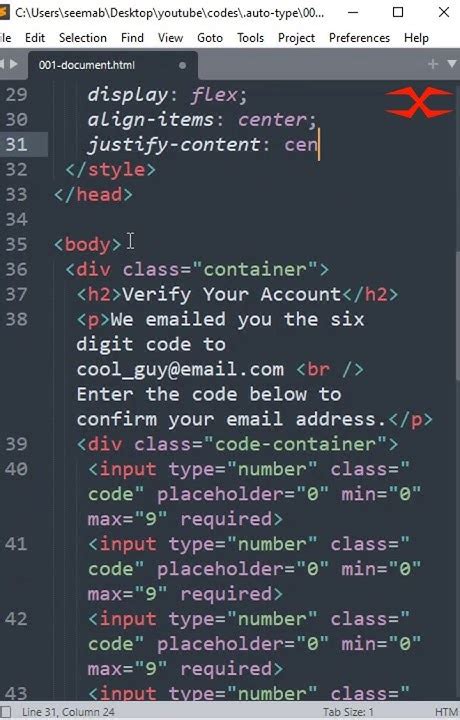 Verify Account Ui Html Css And Javascript Youtube