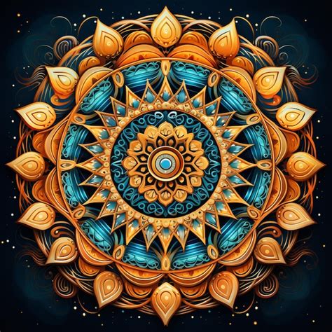 Premium Ai Image A Close Up Of A Circular Design With A Blue Center