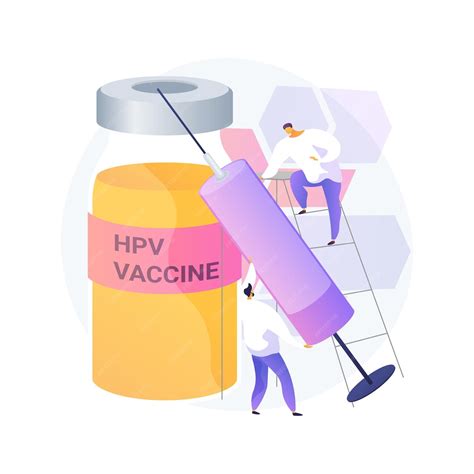 Hpv 예방 접종 추상적 인 개념 벡터 일러스트 레이 션 자궁 경부암으로부터 보호 인유두종 바이러스 예방 접종 프로그램 Hpv 예방 접종 감염 추상 은유 예방