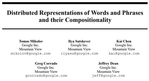 Word2vec 2 Distributed Representations Of Words And Phrases And Their