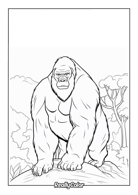 Free Printable Gorilla Coloring Pages