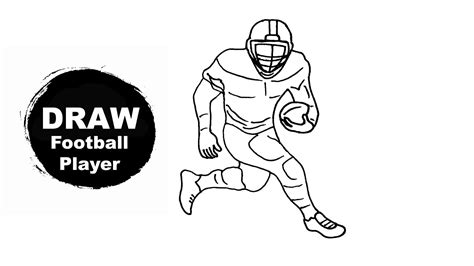 How To Draw A Football Player Easy Step By Step Youtube