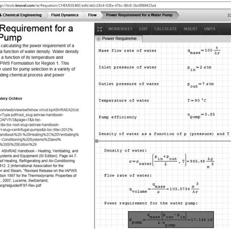 Calculation Of The Pump Power Requirement Download Scientific Diagram