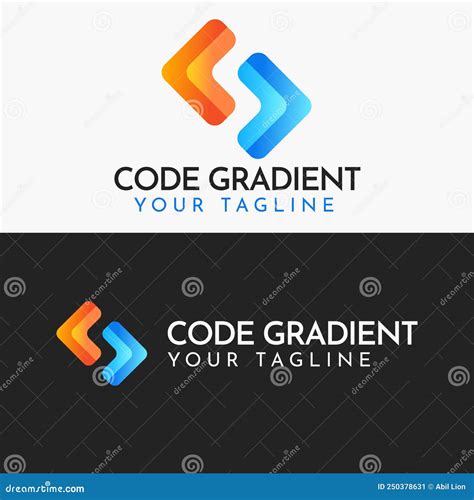Code Logo Gradient Vector Illustration Stock Vector Illustration Of