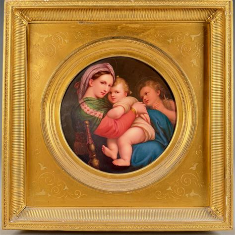 Lot 096 Outstanding Large Round Kpm Porcelain Plaque Depicting Madonna