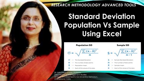 Standard Deviation Population Vs Sample Using Excelstandard Deviationsamplepopulation