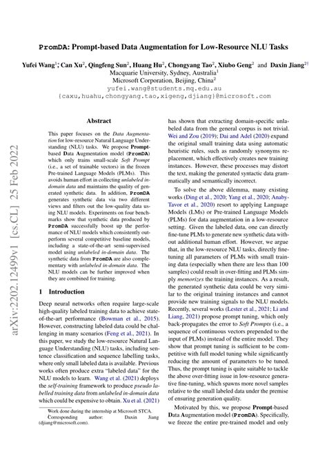 PDF PromDA Prompt Based Data Augmentation For Low Resource NLU Tasks