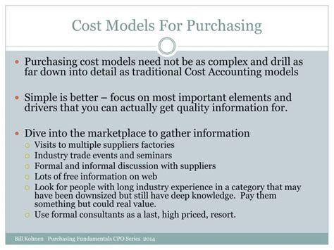 Cost Modeling For Purchasing A Fundamental Skill Ppt