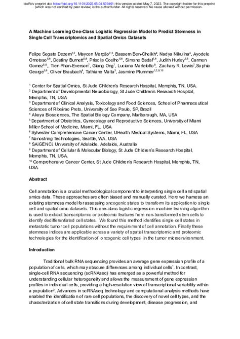 Pdf A Machine Learning One Class Logistic Regression Model To Predict