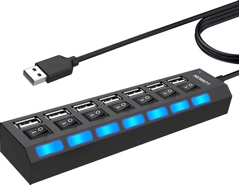 Amazon Com USB Hub Multi Port Splitter LOBKIN Port Data Hub USB With Individual On Off