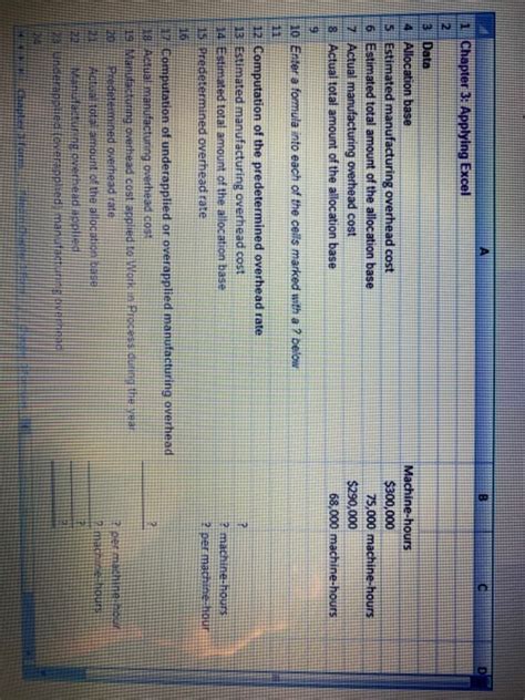 Solved Chapter 3 Applying Excel Data Allocation Base
