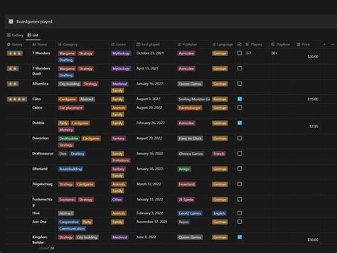 Notion Board Game Tracker Rnotion